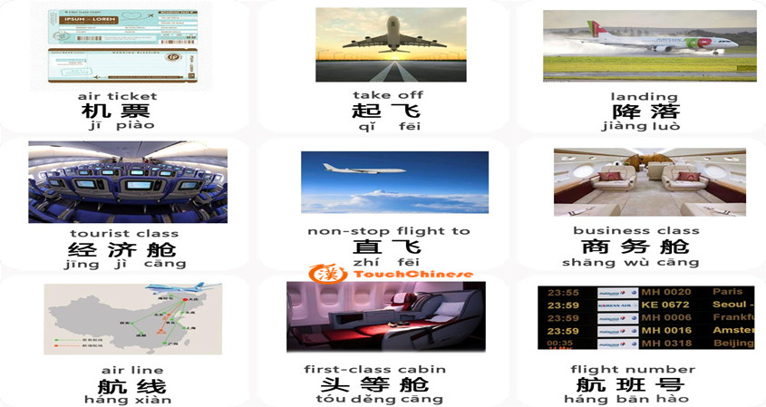MANDARIN CHINESE WORDS LIST - AIRCRAFT - TouchChinese